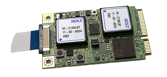 Holt IC- EV-2130mPCIeMSI-2F: Dual Channel MIL-STD-1553 Mini PCIe Card